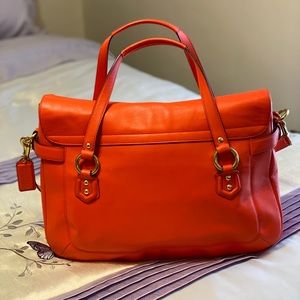 Coach | Bags | Coach Campbell Leather Eva Flap Satchel F2627 Euc | Poshmark